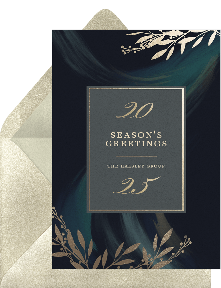 Elegant Holiday Foliage Cards | Greenvelope.com