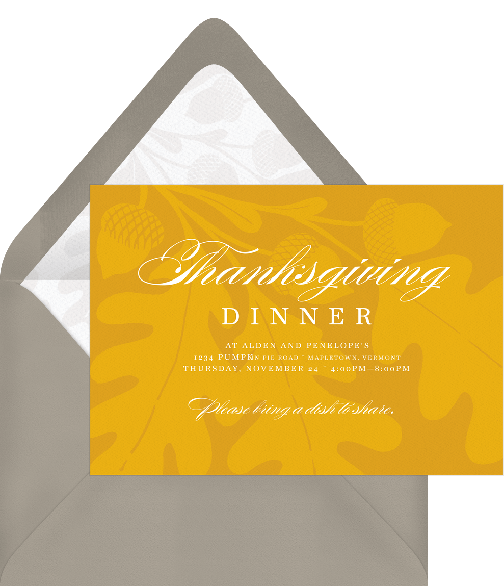 Elegant Oak Leaf Invitations | Greenvelope.com