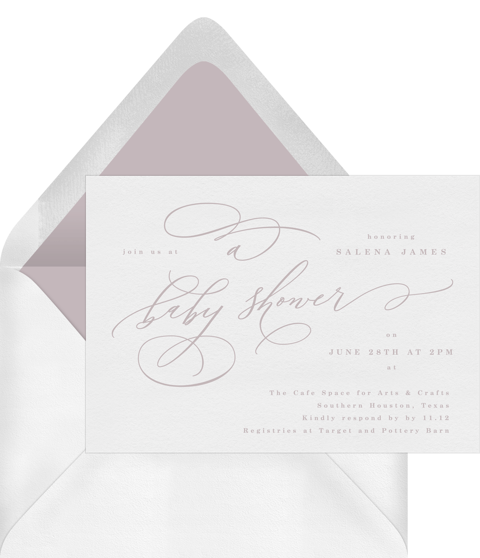 Elegant Shower Script Invitations | Greenvelope.com