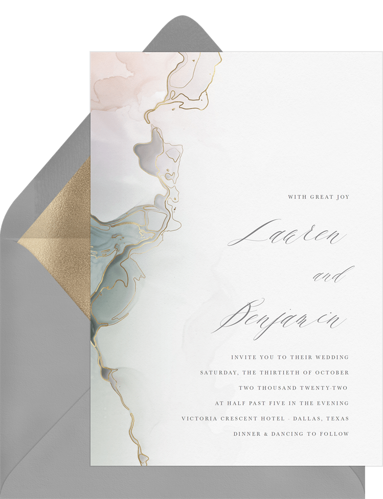 Ethereal Mist Invitations in Green | Greenvelope.com