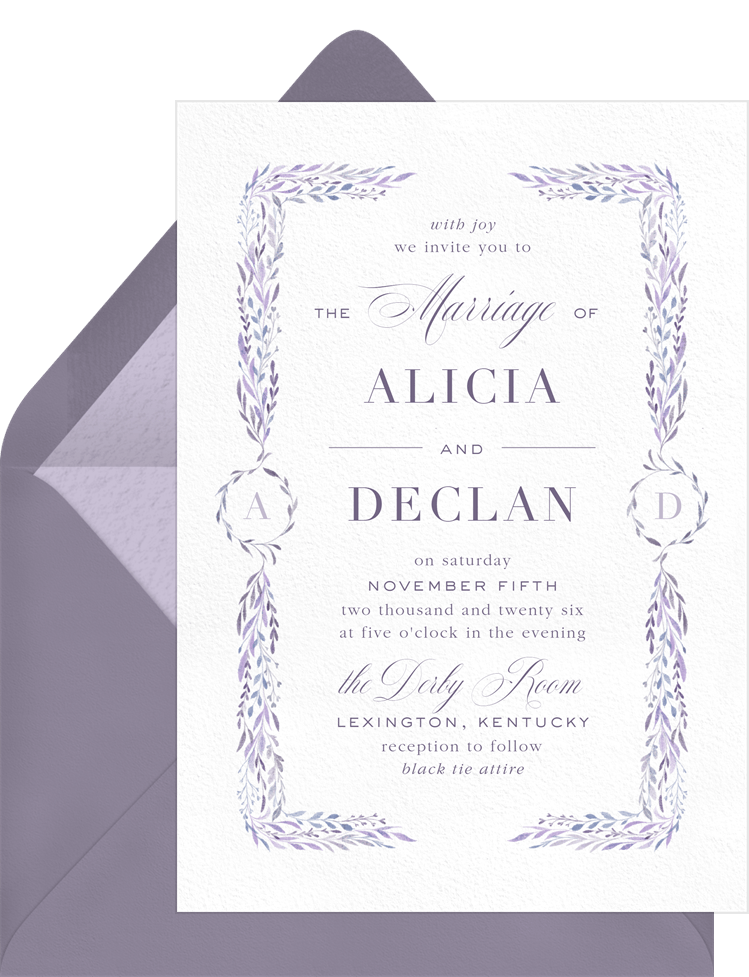 Eucalyptus Garden Invitations in Blue | Greenvelope.com