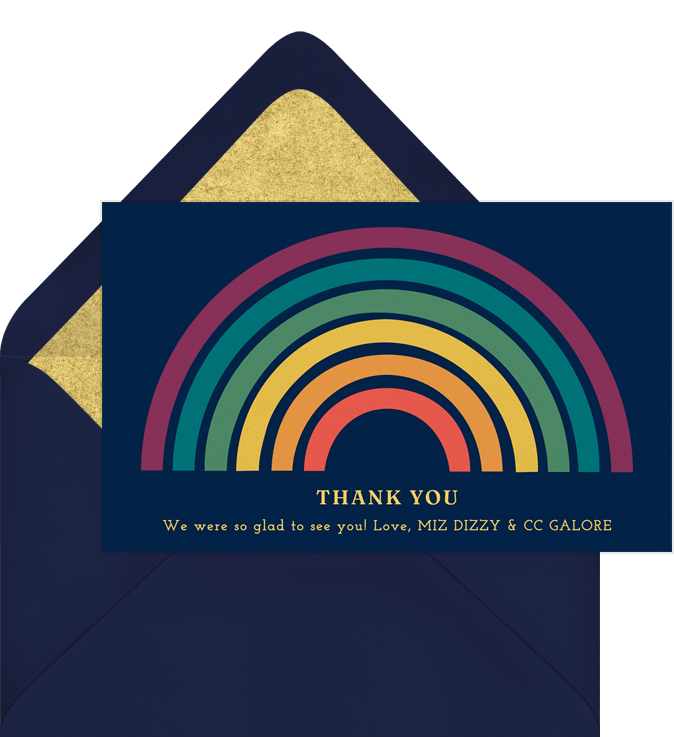 Fabulous Rainbow Thank You Notes | Greenvelope.com