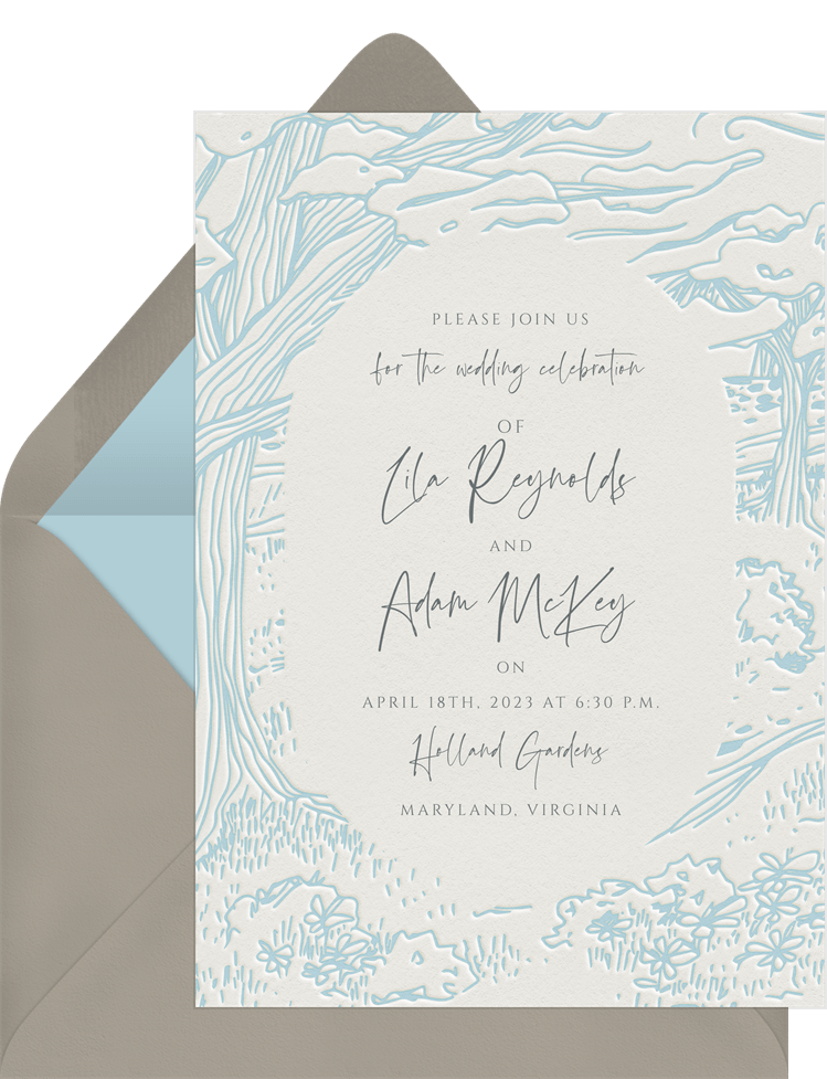 Fairytale Landscape Invitations in Blue | Greenvelope.com