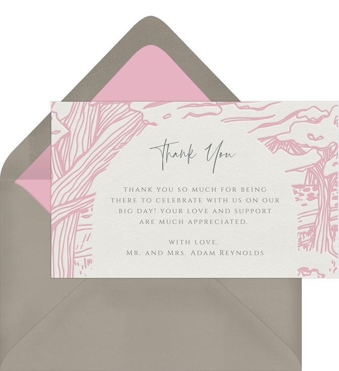 Fairytale Landscape Thank You Notes in Green | Greenvelope.com