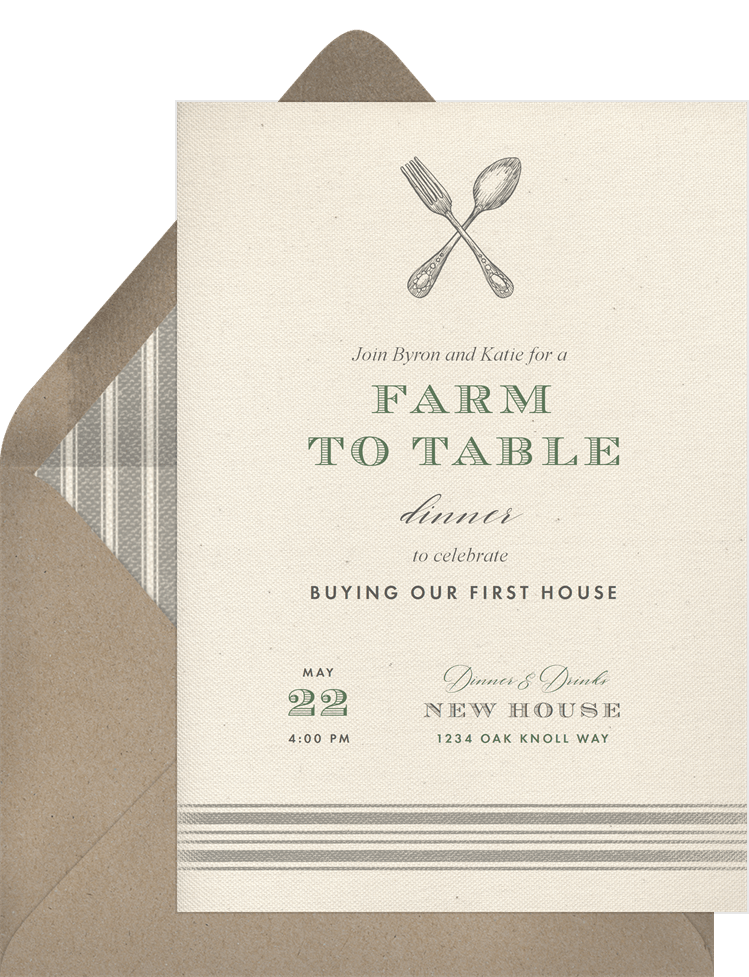 Farmhouse Chic Invitations in Creme | Greenvelope.com