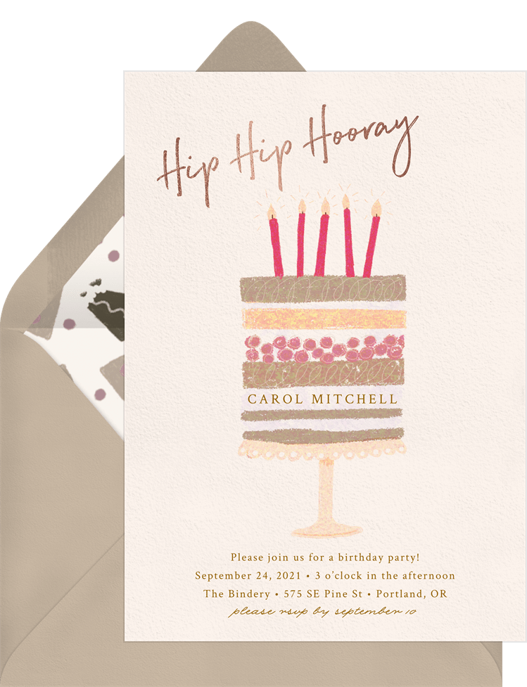Festive Layer Cake Invitations | Greenvelope.com