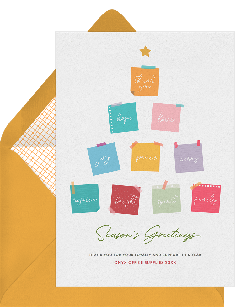 Festive Sticky Notes Cards in Blue | Greenvelope.com