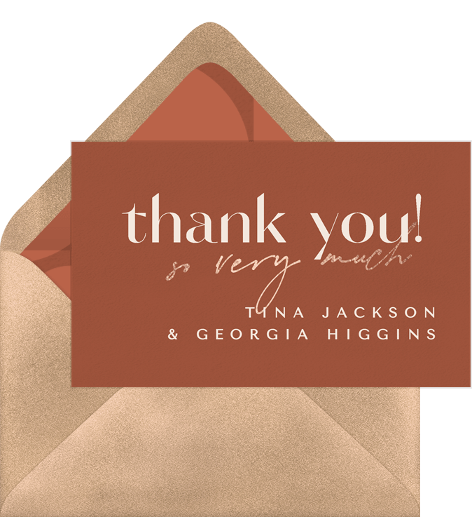 Finally Happening Thank You Notes in Green | Greenvelope.com