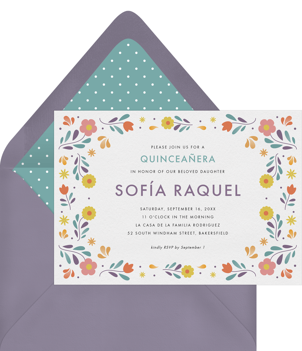 Floral Fiesta Invitations in Blue | Greenvelope.com