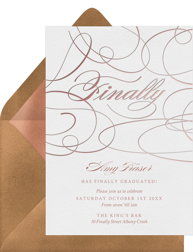 Flourished Finale Invitations | Greenvelope.com