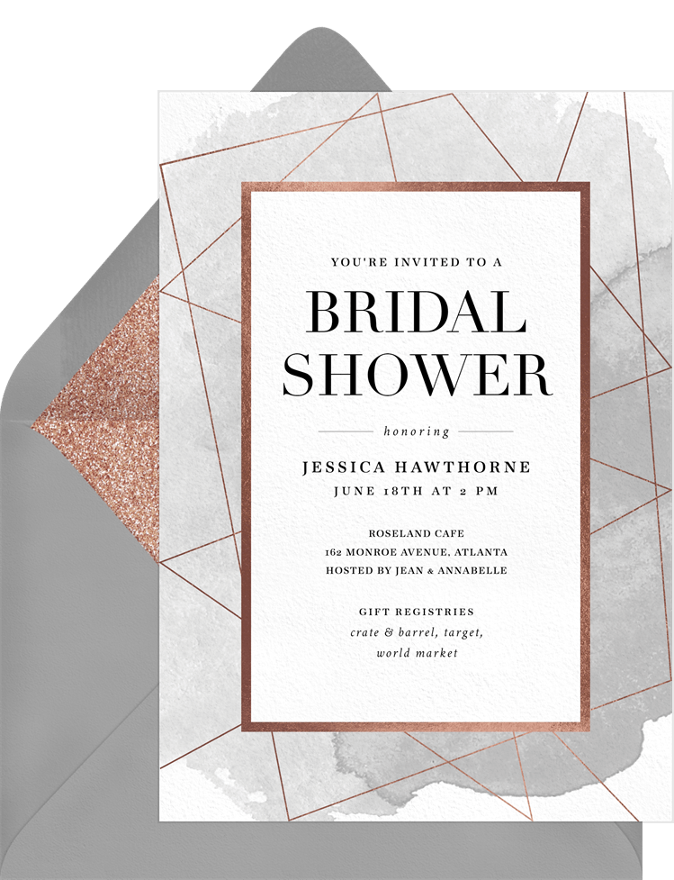 Foiled Watercolor Invitations | Greenvelope.com