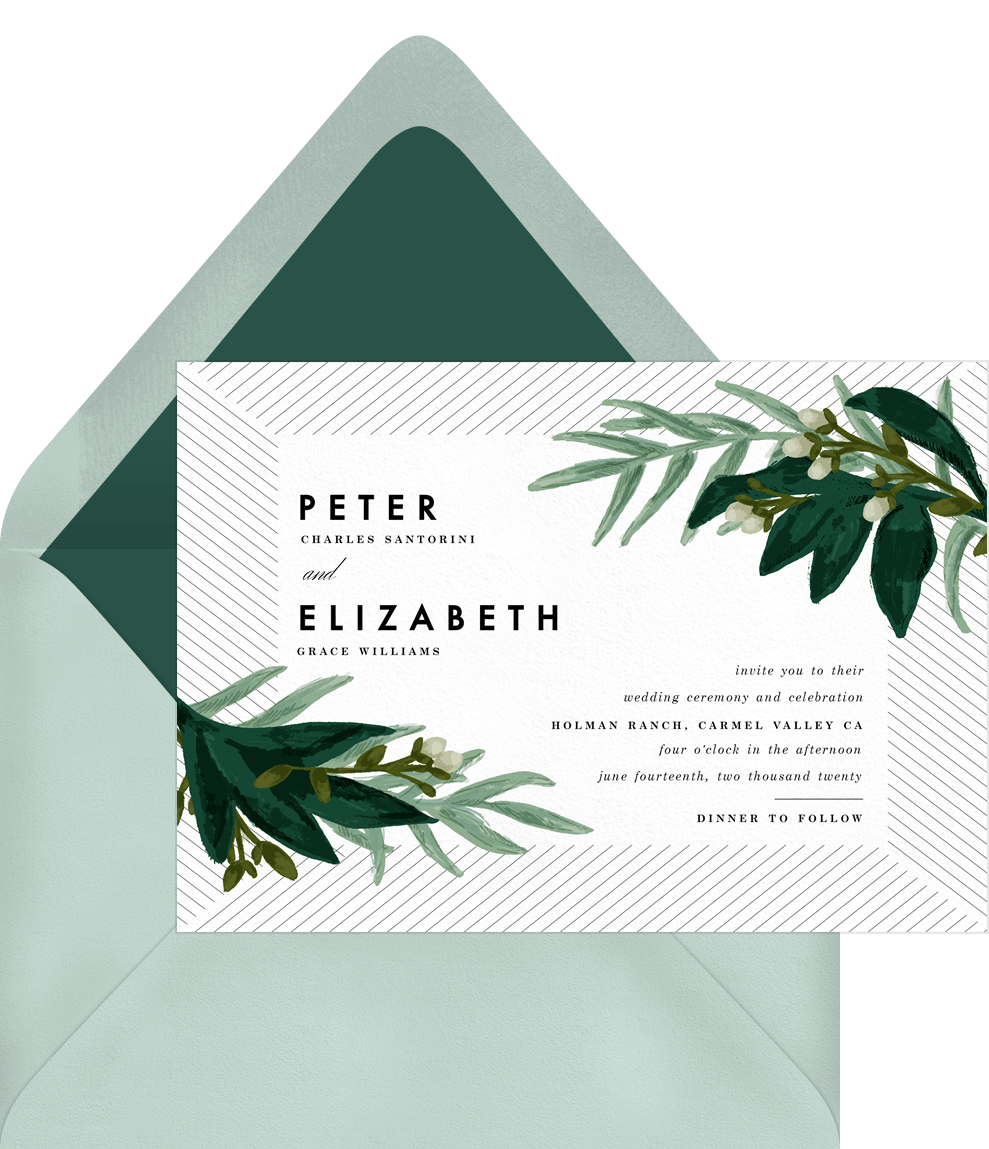 Foliage Corner Frame Invitations | Greenvelope.com