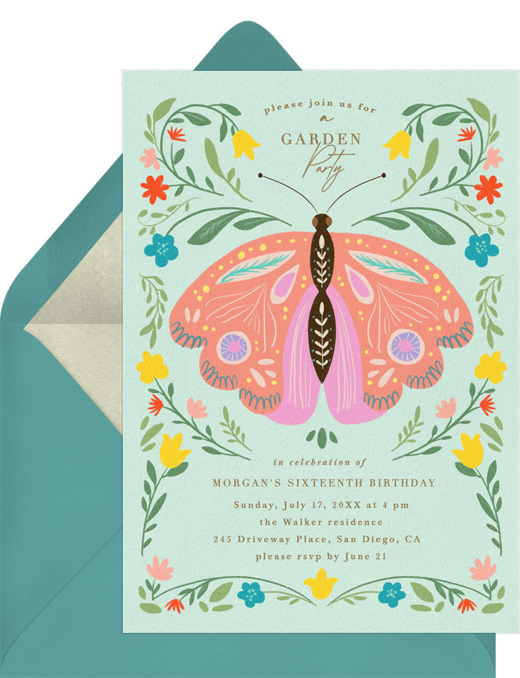 Folksy Butterfly Invitations | Greenvelope.com
