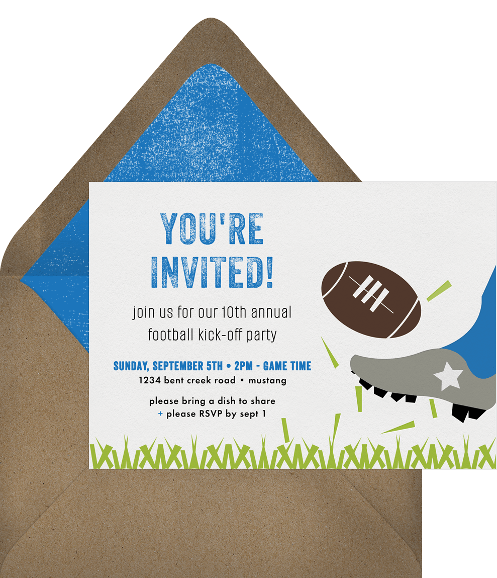 Football Kick-Off Invitations | Greenvelope.com