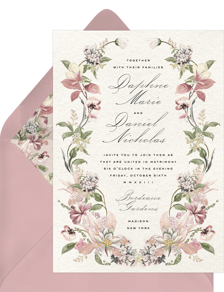 Forever Florals Invitations in Green | Greenvelope.com