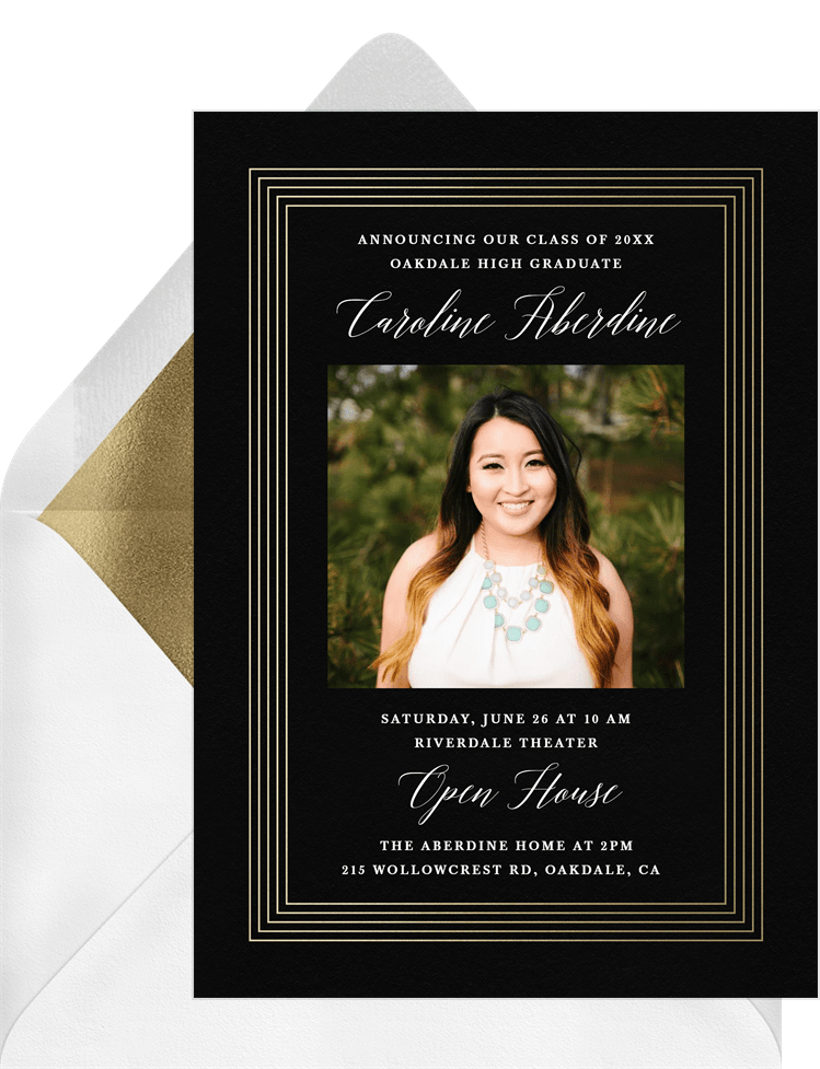 Formal Gold Frame Invitations | Greenvelope.com
