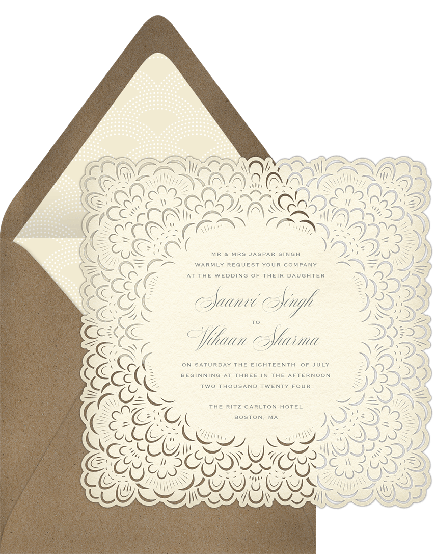 French Bloom Invitations in Creme | Greenvelope.com