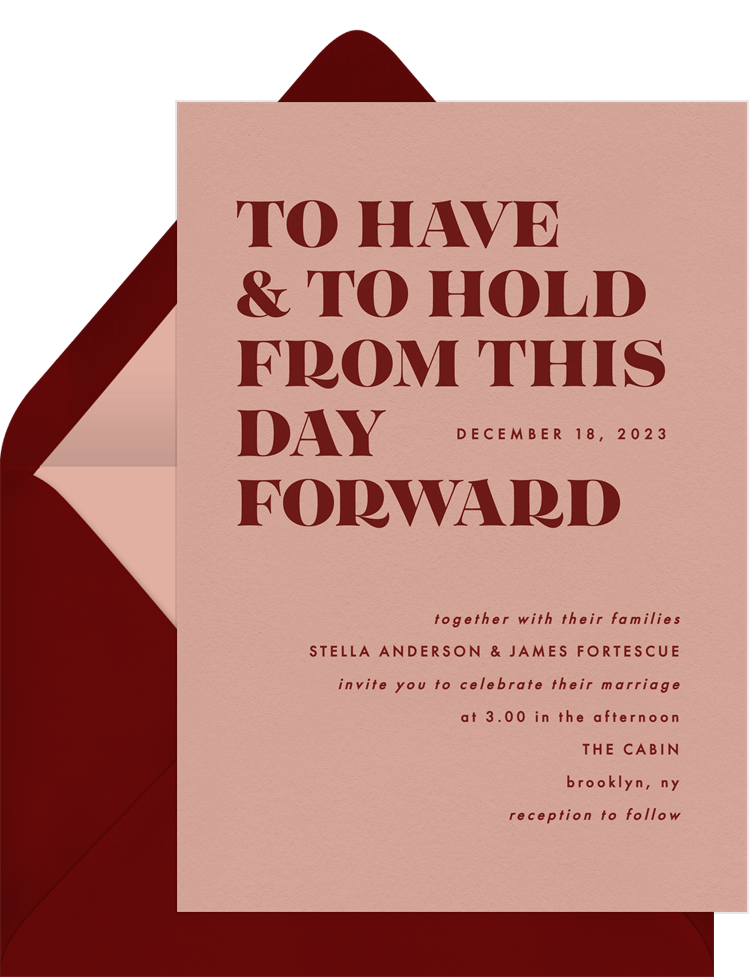 From This Day Forward Invitations | Greenvelope.com