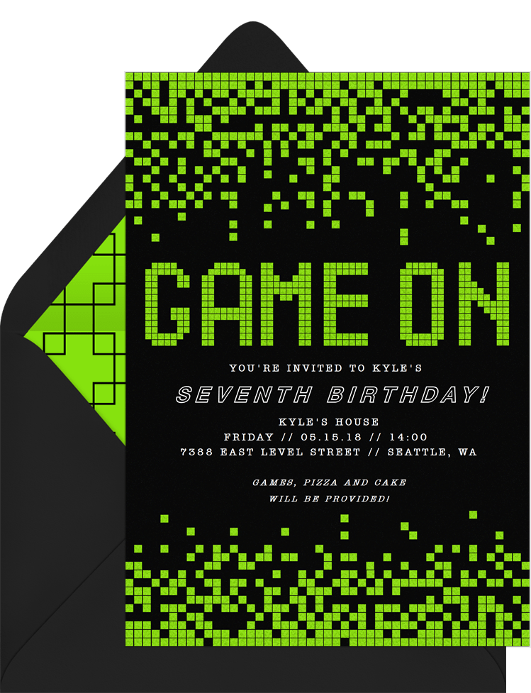 Game On Invitations In Green Greenvelope