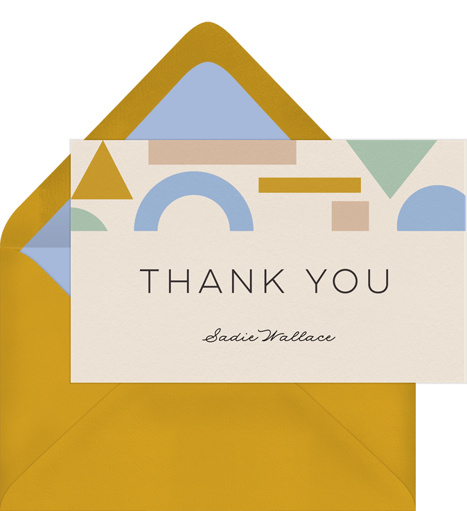 Geometric Blocks Border Thank You Notes | Greenvelope.com