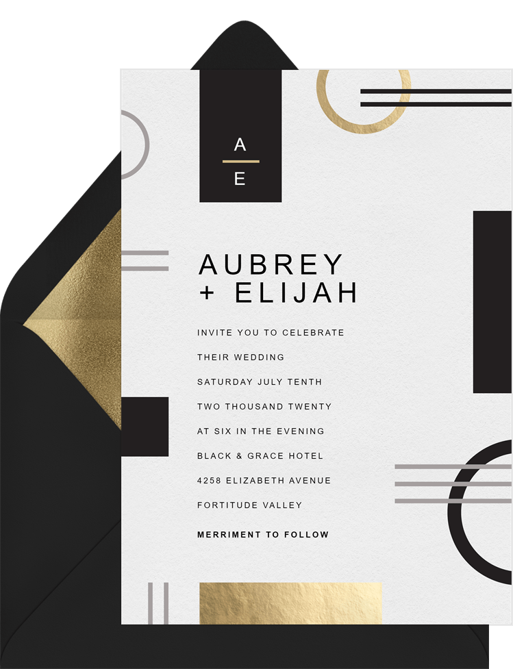 Geometric Elements Invitations in Black | Greenvelope.com