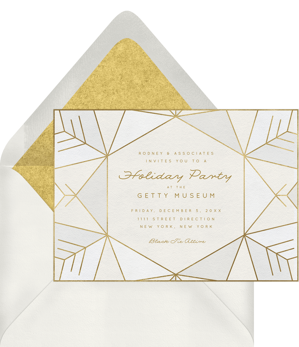 Geometric Flakes Invitations in White | Greenvelope.com