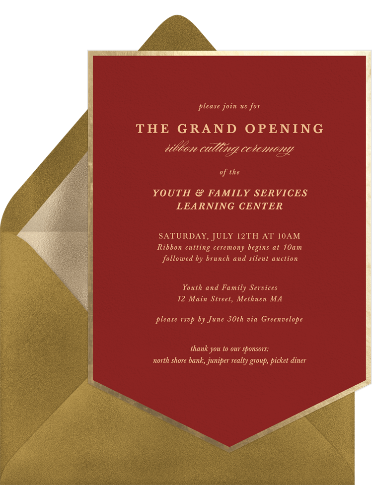 Gilded Banner Invitations | Greenvelope.com