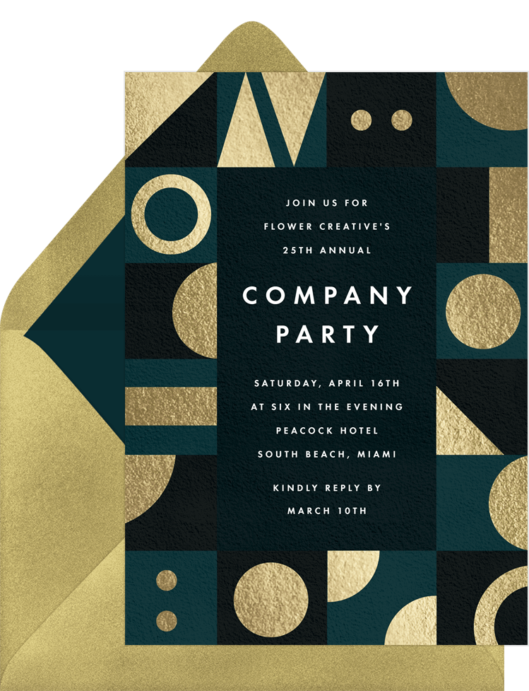 Gilded Geometric Shapes Invitations | Greenvelope.com