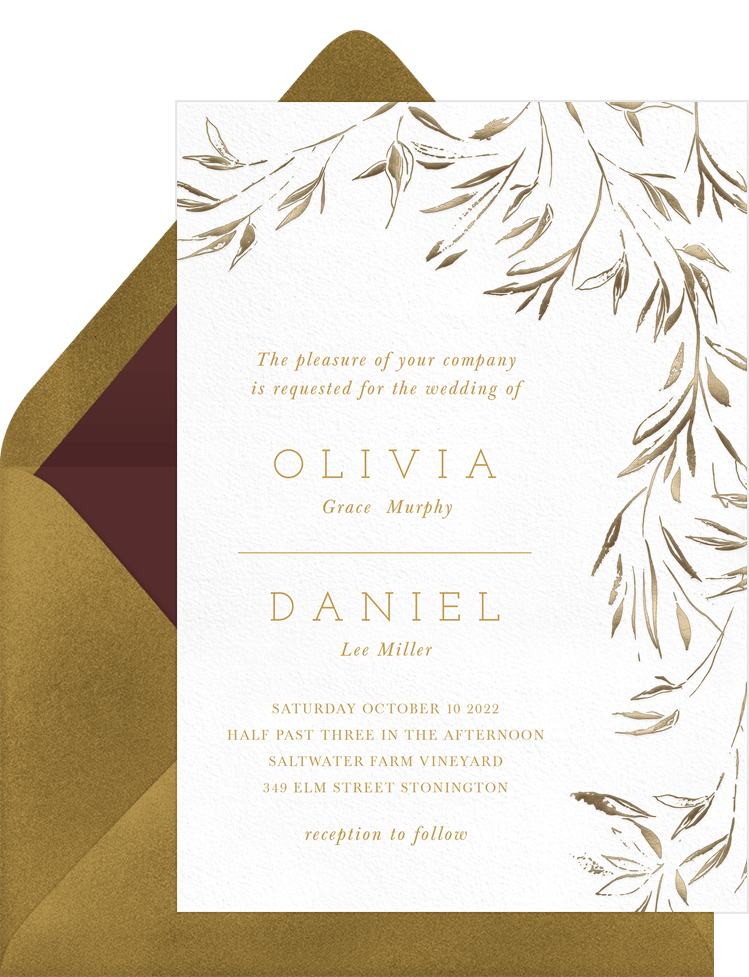 Gilded Greenery Invitations | Greenvelope.com