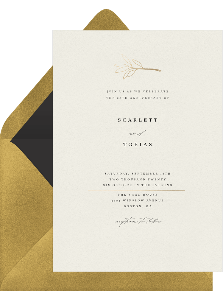 Gilded Leaf Invitations | Greenvelope.com