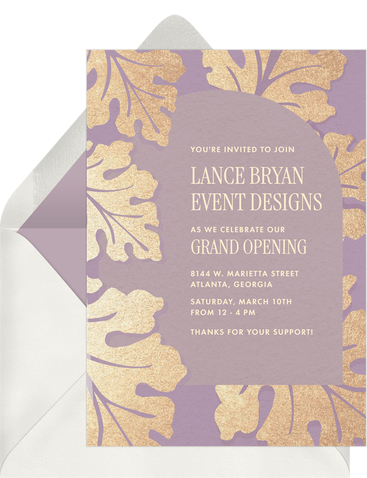 Gilded Oak Leaves Invitations | Greenvelope.com