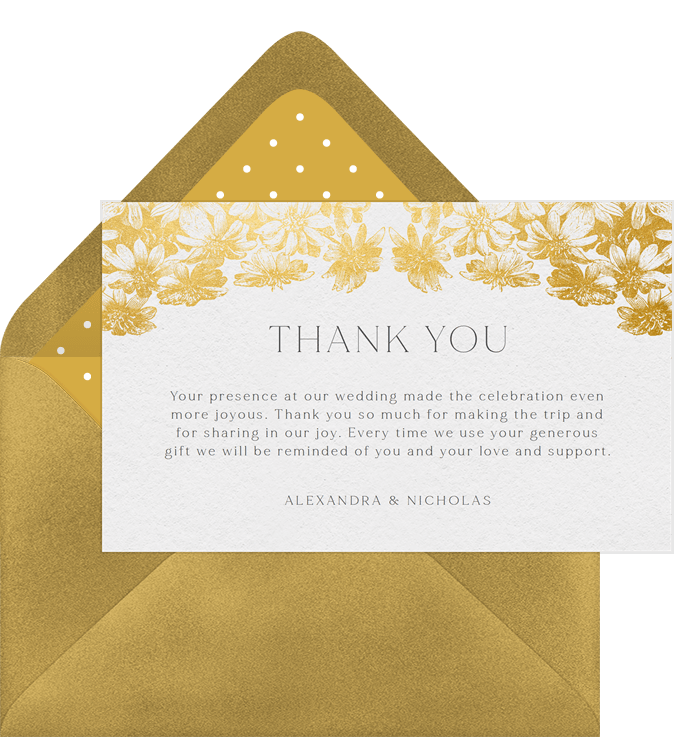 Gilded Vintage Floral Thank You Notes | Greenvelope.com