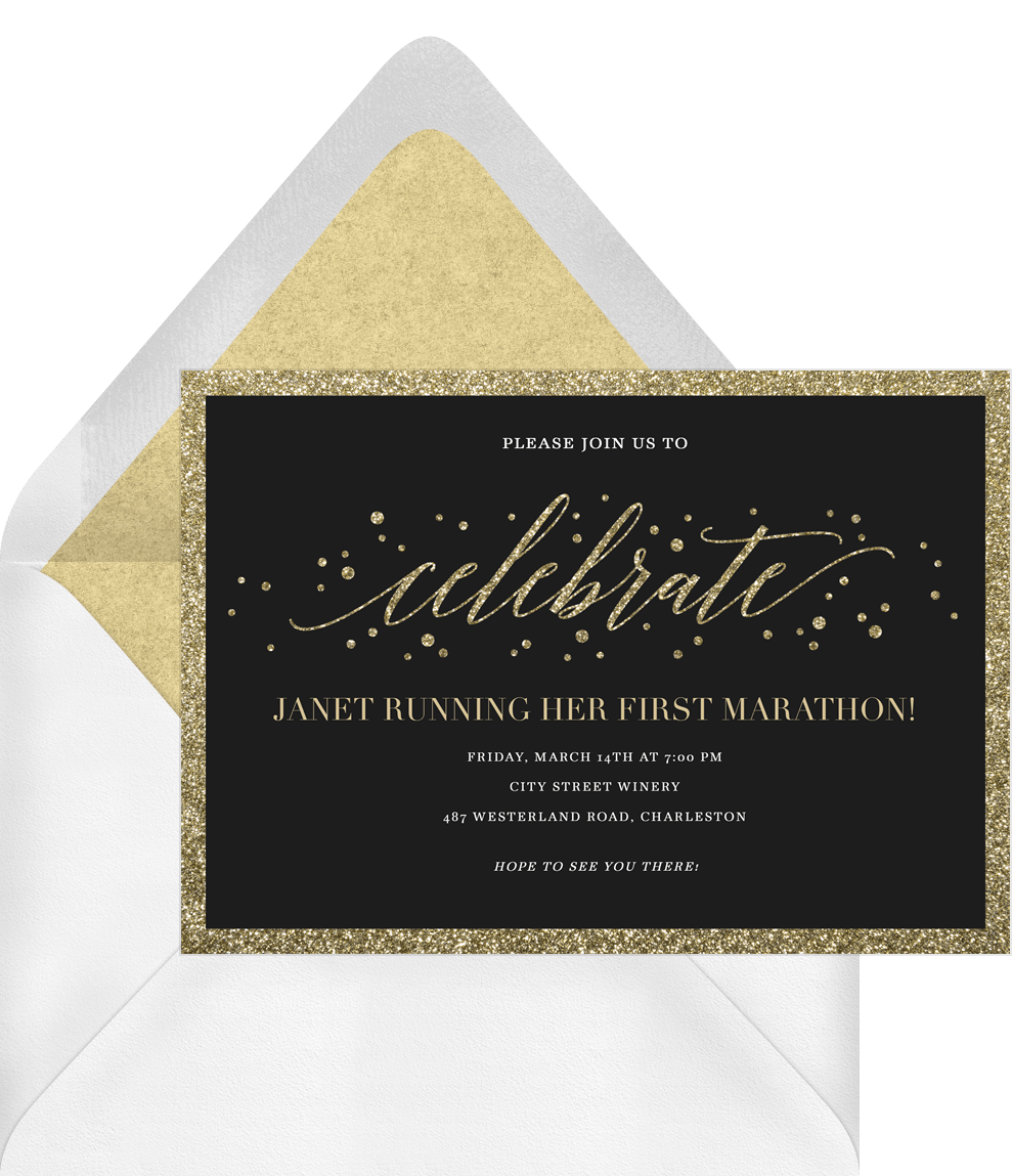 Glitter Border Invitations | Greenvelope.com