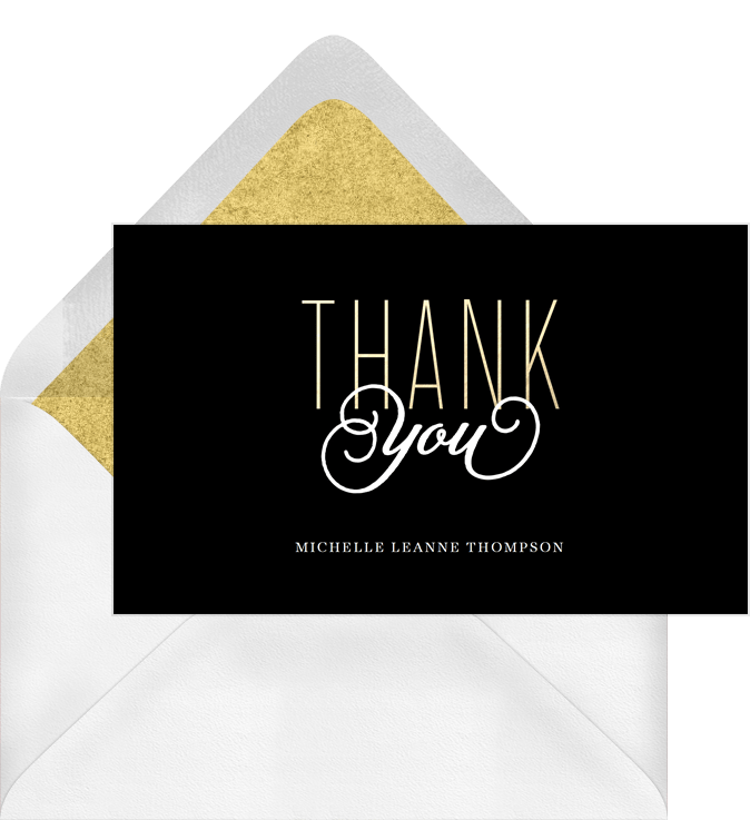 Gold Class Thank You Notes | Greenvelope.com