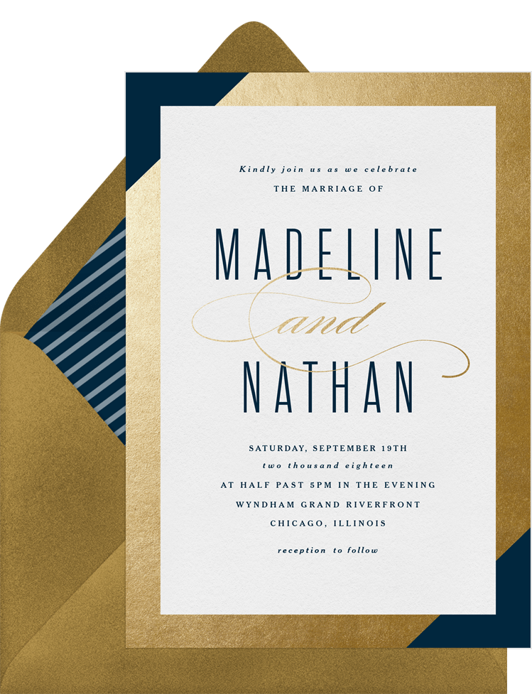 Gold Foil Frame Invitations | Greenvelope.com