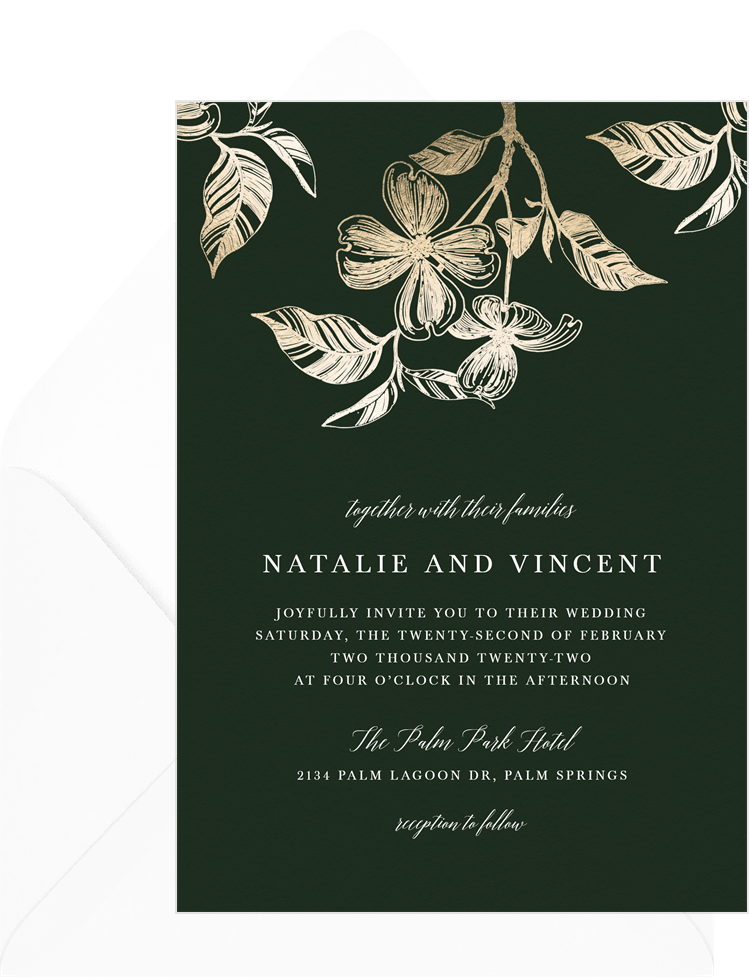 Golden Flowers Invitations | Greenvelope.com