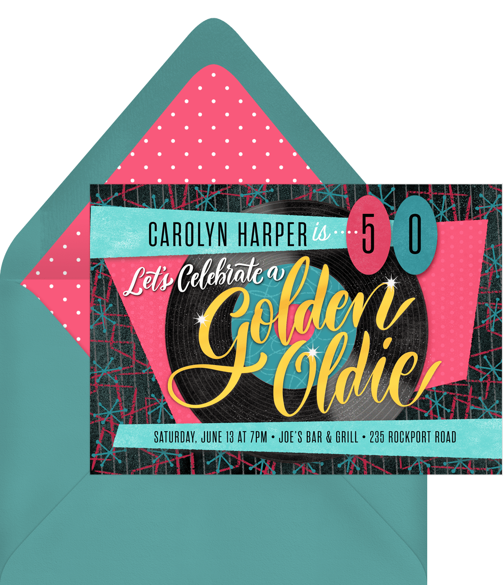 Golden Oldie Invitations | Greenvelope.com