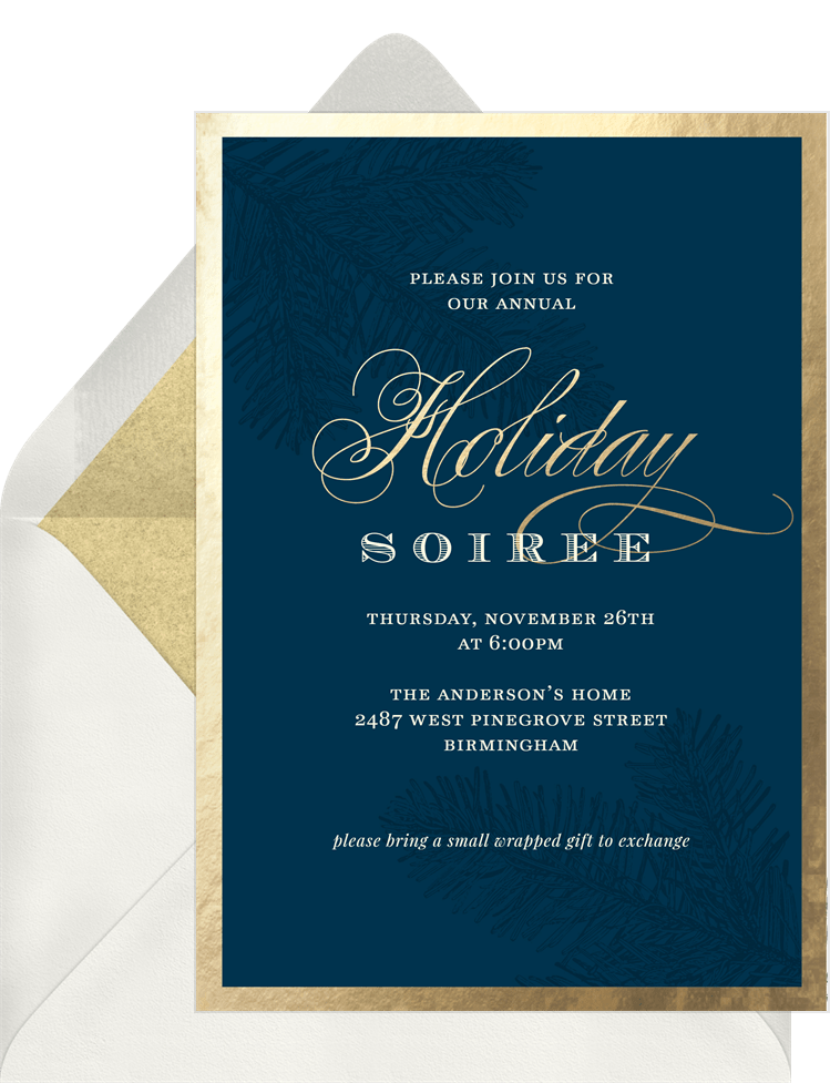 Golden Pine Invitations | Greenvelope.com
