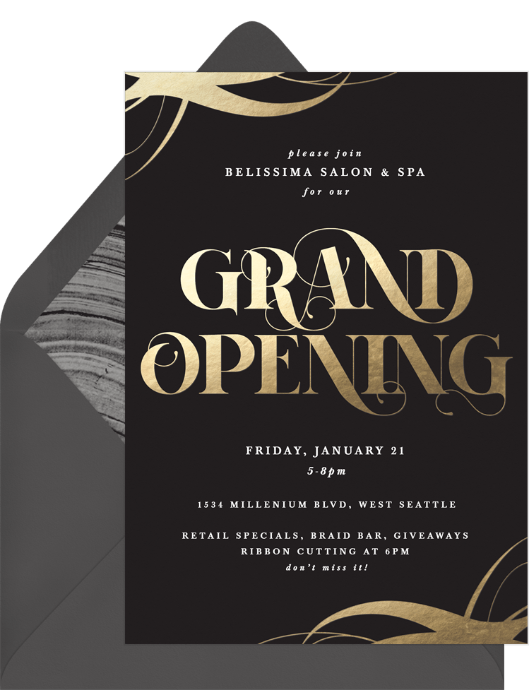 Grand Gold Invitations | Greenvelope.com