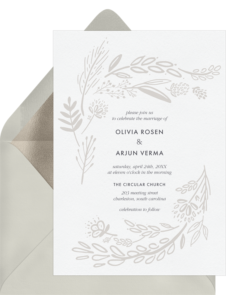 Hand-Drawn Branches Invitations | Greenvelope.com