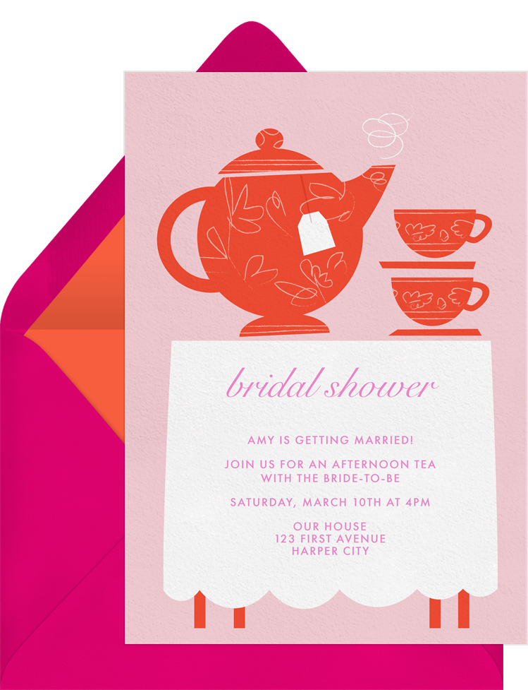 High Tea Invitations in Red | Greenvelope.com