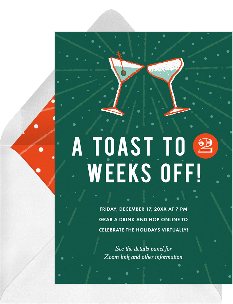 Holiday Vacation Toast Invitations | Greenvelope.com