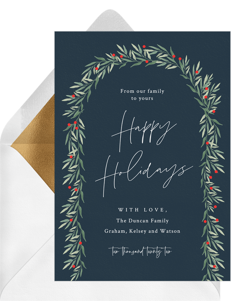 Holly Garland Cards | Greenvelope.com