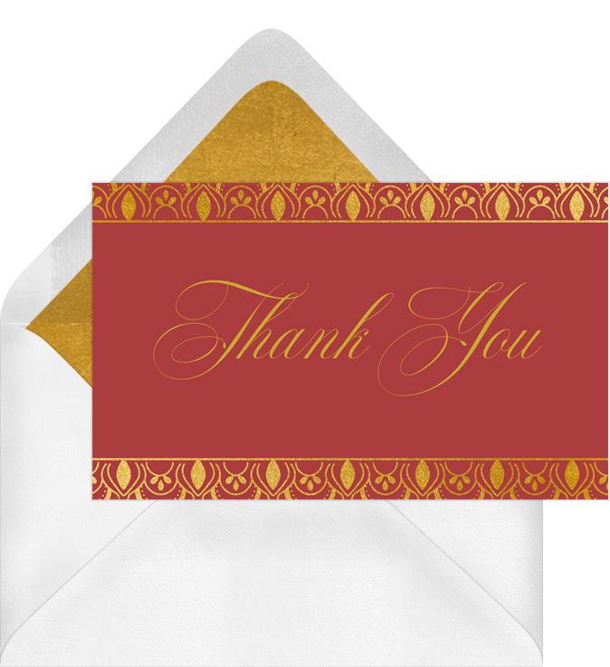 Intricate Temple Thank You Notes in Pink | Greenvelope.com