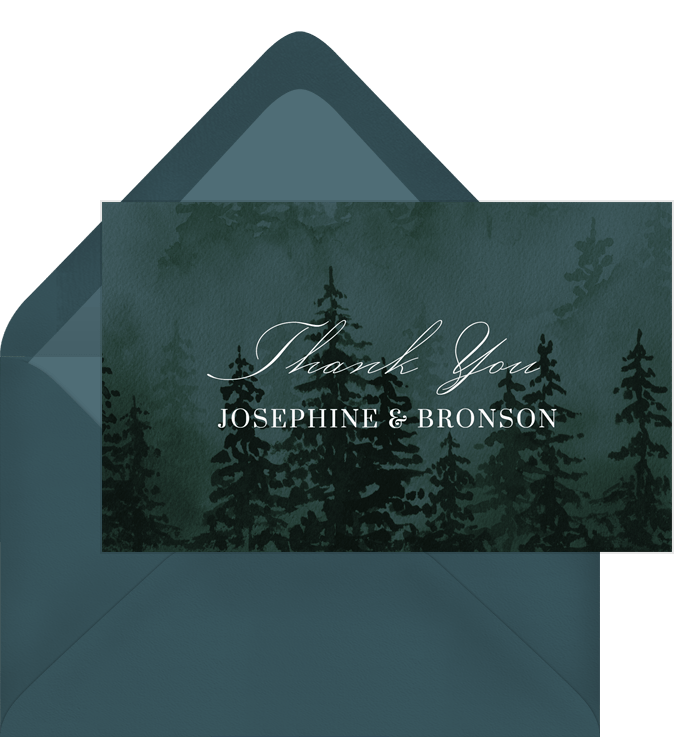 Jewel Tone Forest Thank You Notes in Orange | Greenvelope.com