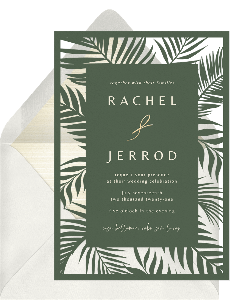 Laser-Cut Palms Invitations | Greenvelope.com