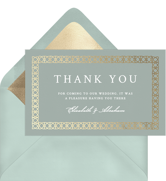 Lattice Border Thank You Notes | Greenvelope.com