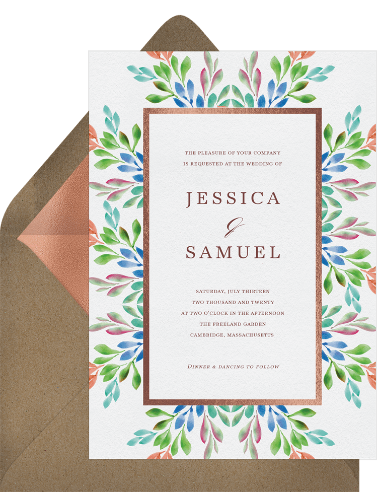 Leafy Border Invitations | Greenvelope.com