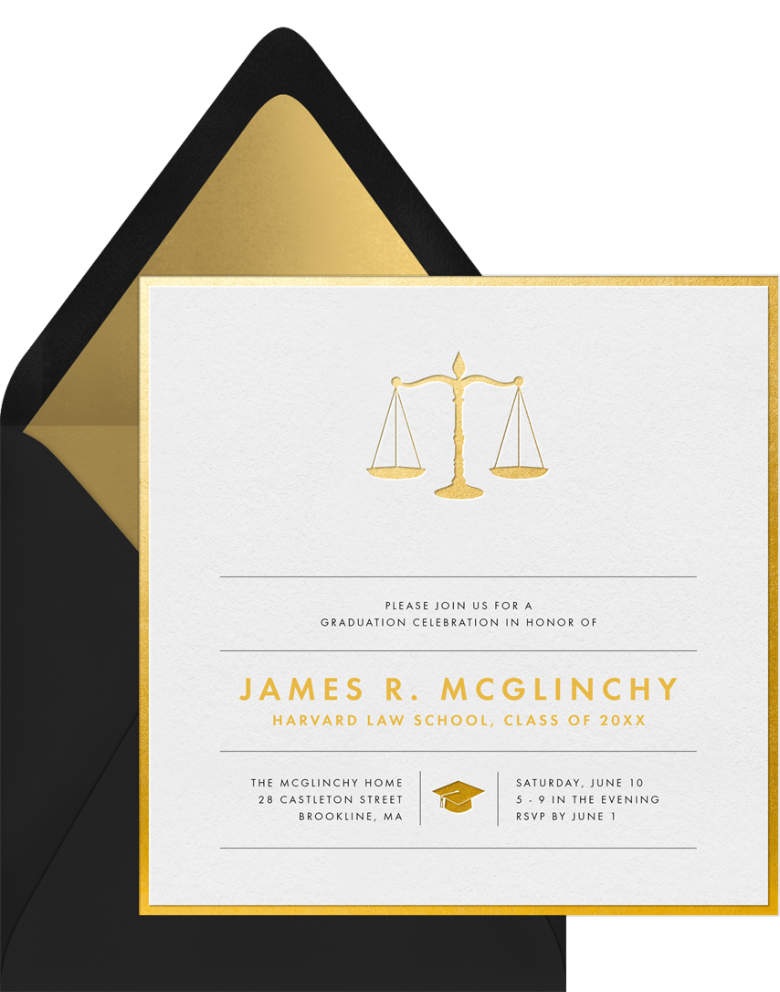 Legal Grad Invitations | Greenvelope.com