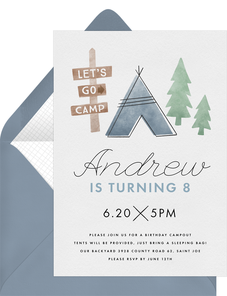 Let's Go Camp Invitations | Greenvelope.com